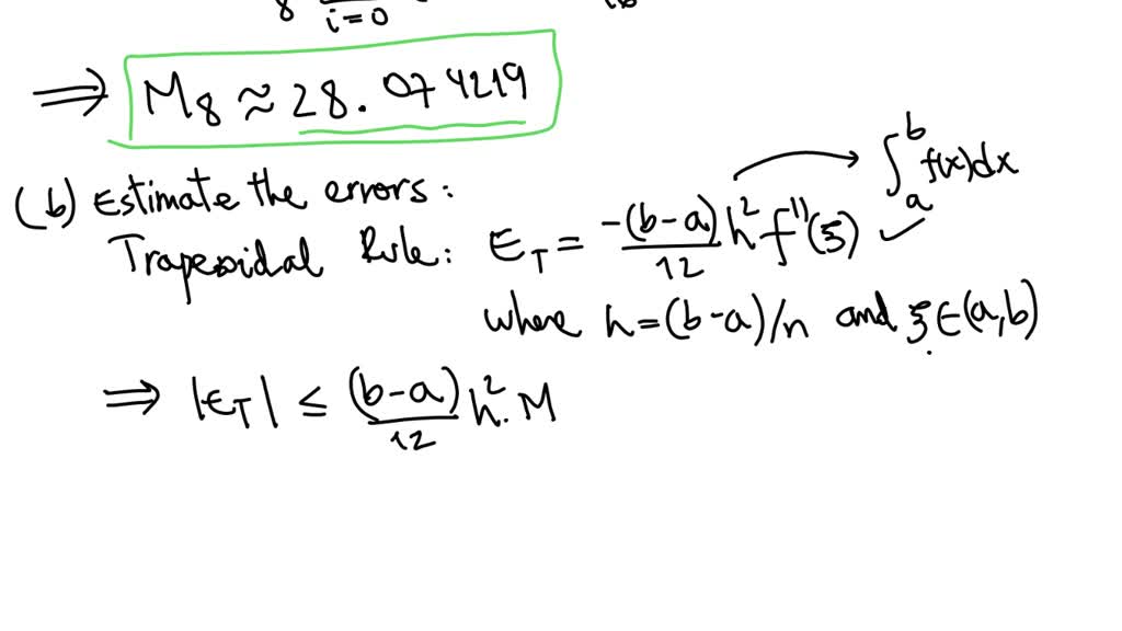 SOLVED: 31 cos(x) dx Do the following: (a) Find the approximations T8 and Ma for the given ...