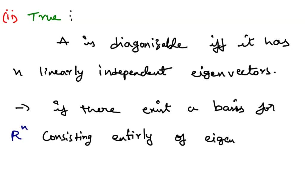SOLVED: point) A. P and D are n n matrices Check the true statements ...