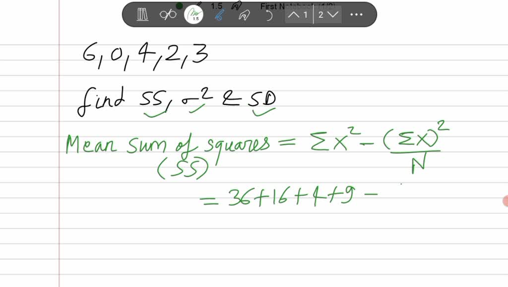 SOLVED: Calculate SS, 02, and standard deviation for the following population of N 5 scores: 6 ...