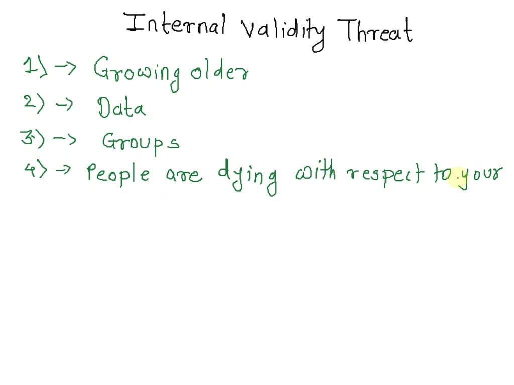 SOLVED: PART TWO: Spot the Internal Validity Threat that is MOST likely ...