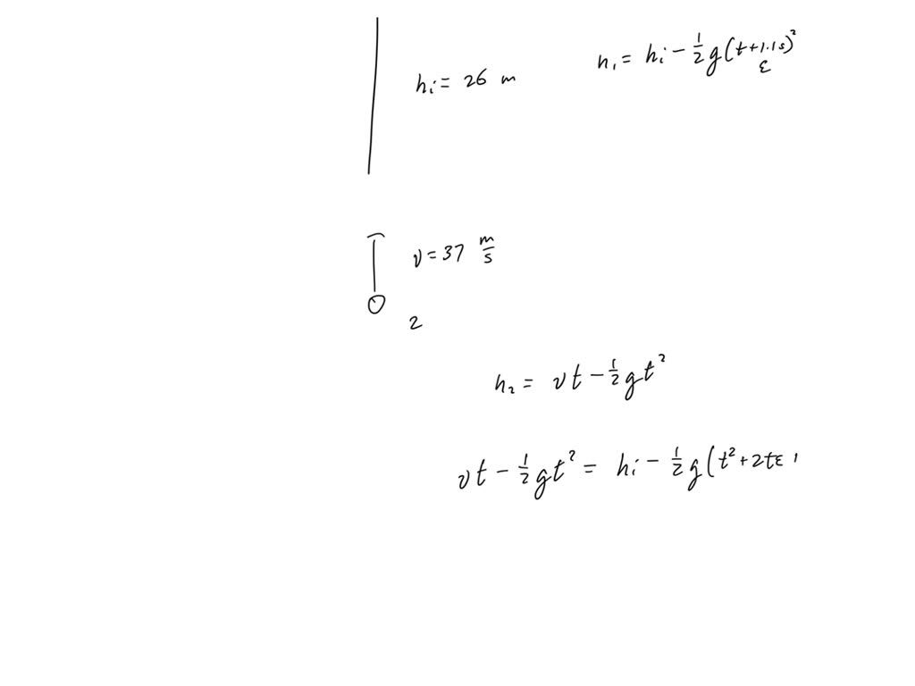 SOLVED: A small object begins a free-fall from a height of 26.0 m. After 1.10 s, a second small ...