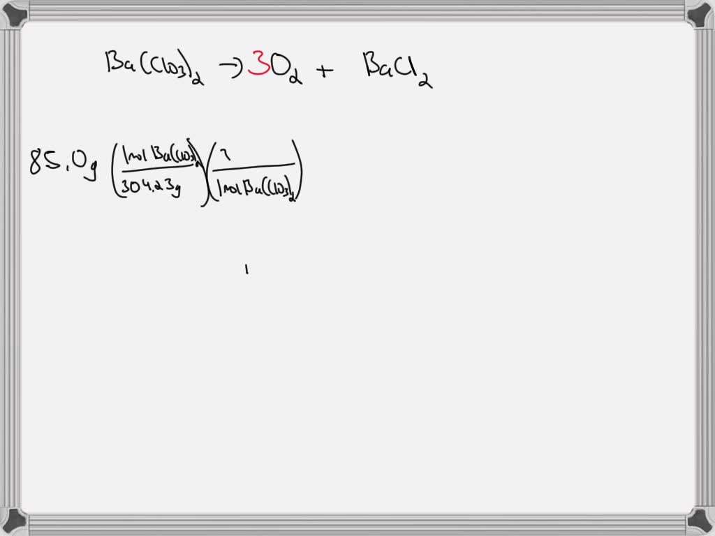SOLVED: The decomposition of solid barium chlorate, Ba(ClO3)2 produces ...