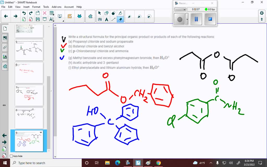 SOLVED: Write a structural formula for the principal organic product or ...