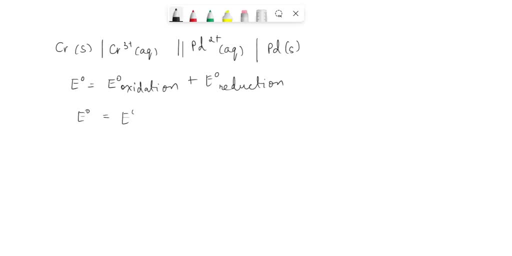 Solved Using Values From The Table Of Standard Reduction Potentials Calculate The Cell 4528