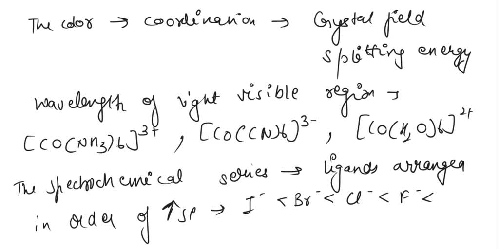 SOLVED: (A) The color of coordination compounds depends on the crystal ...