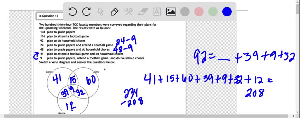 SOLVED: Question 16 Two hundred thirty-four TCC faculty members were ...