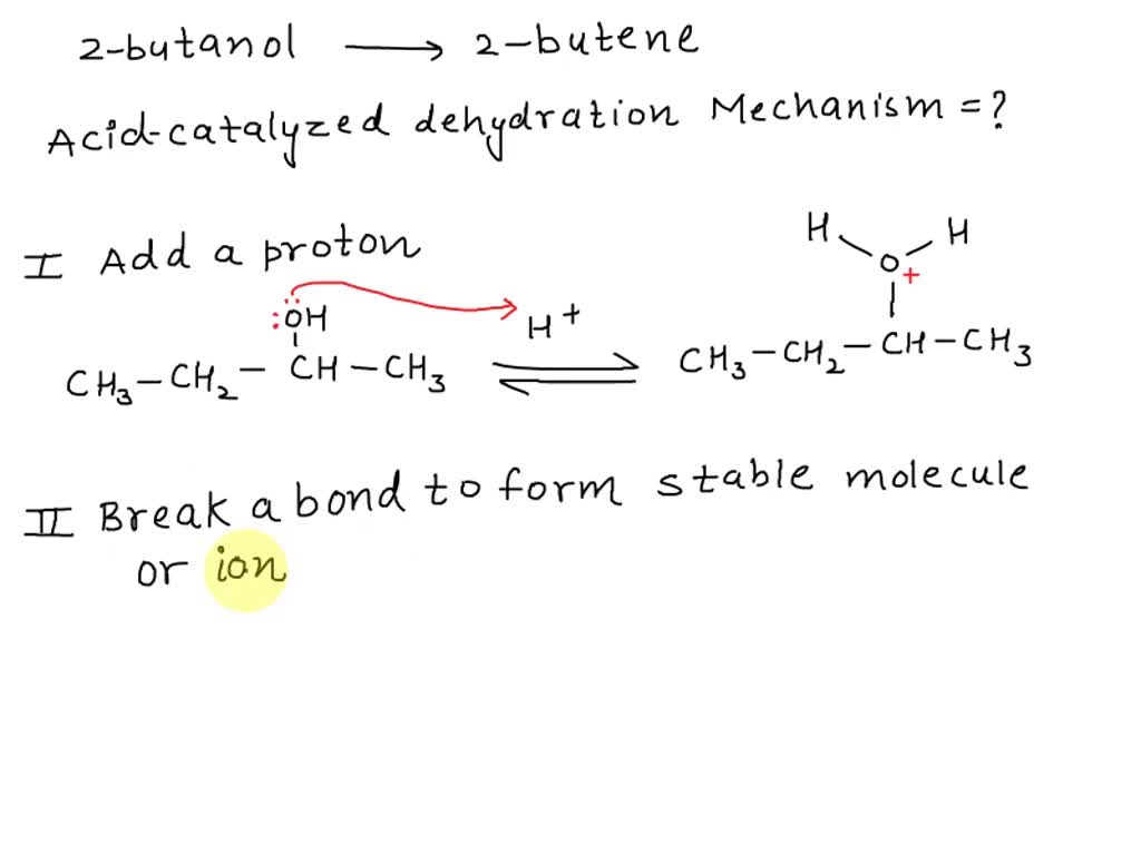 SOLVED: The mechanism of the acid-catalyzed dehydration of an alcohol ...