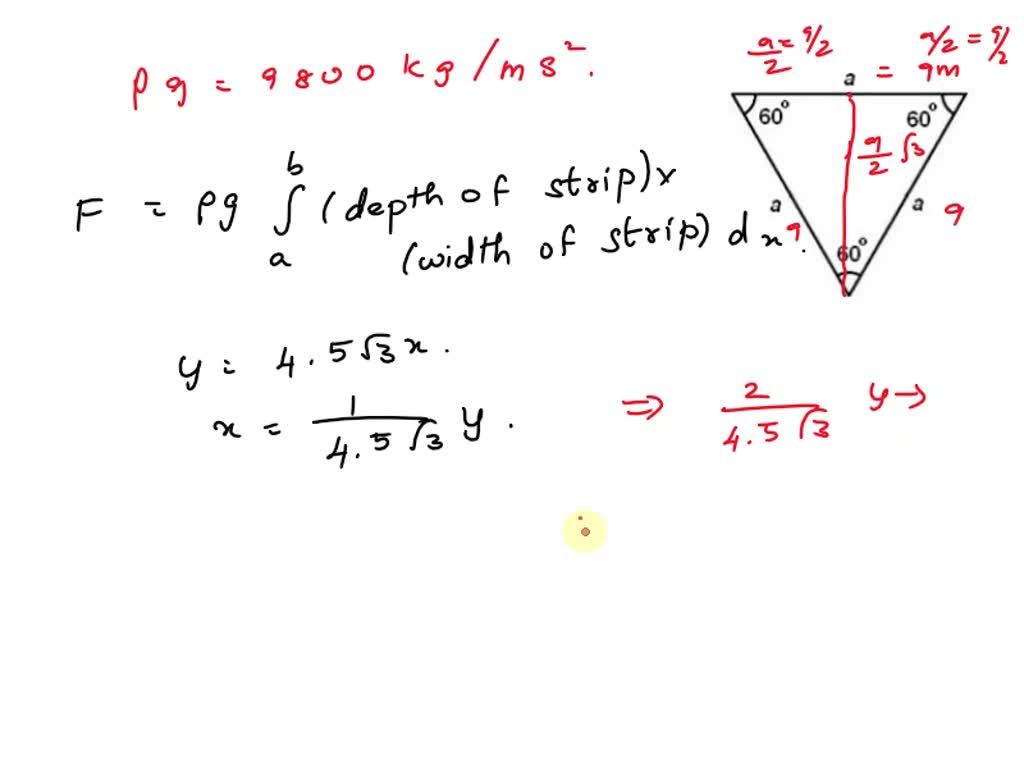 SOLVED: A trough whose cross section is an equilateral triangle with ...