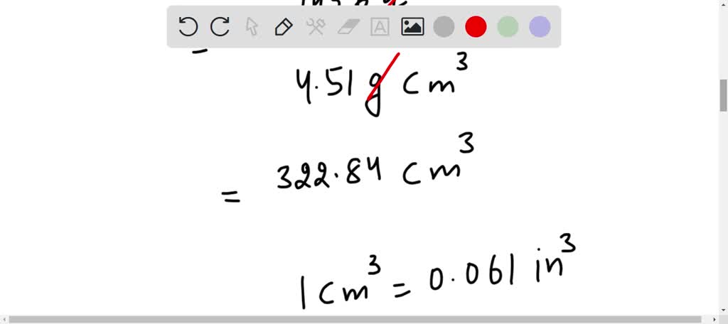 SOLVED: Density titanium is 4.51 g/cm^3 what volume in cubic inches of ...