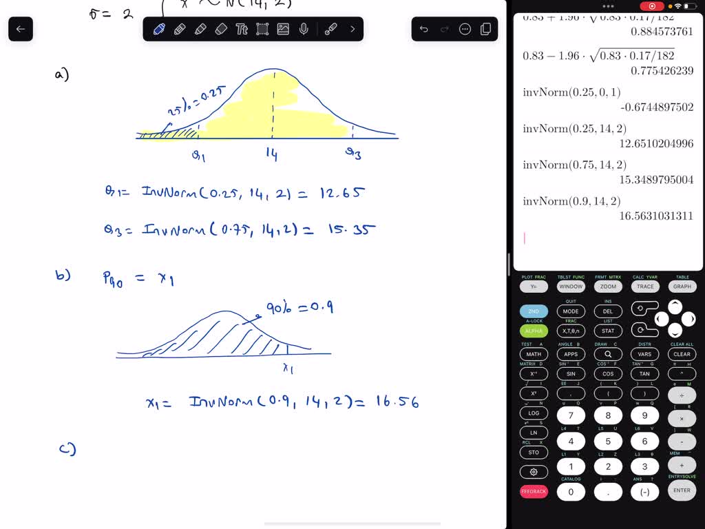 SOLVED: A variable is normally distributed with a mean of 14 and a standard deviation of 2 ...