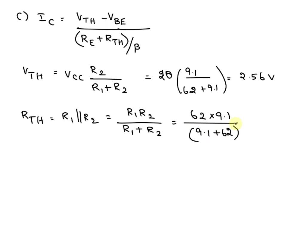 Solved Determine The Saturation Current Ic Sat For The Voltage