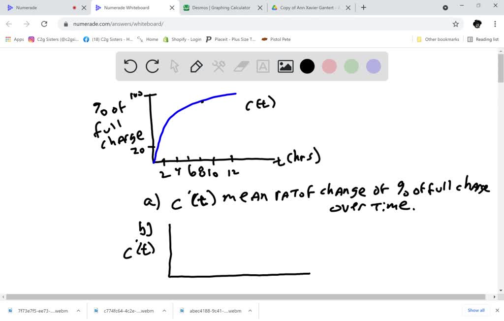 SOLVED: A rechargeable battery is plugged into a charger. The graph ...