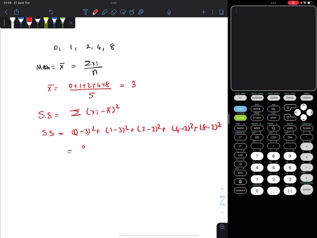 Solved Using The Definitional Formula Compute Ss Variance And The Standard Deviation For The 8923