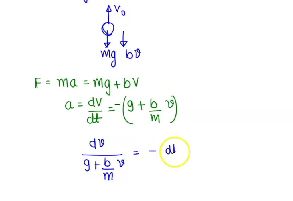SOLVED: Consider an object released from rest in liquid. Ignoring ...