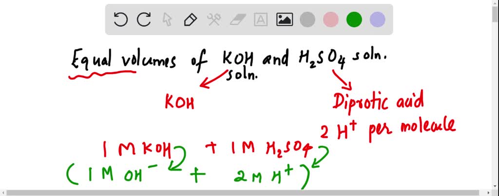 SOLVED: It is acid basic or neutral (mixing equal volumes of KOH ...