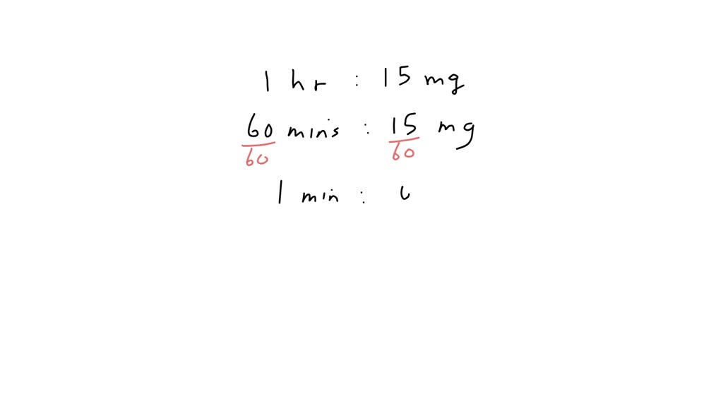 SOLVED: If an intravenous fluid is adjusted to deliver 15 mg of ...