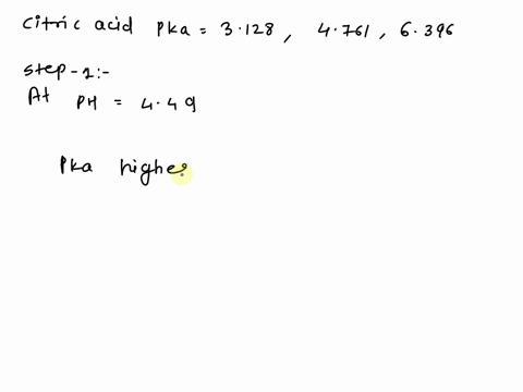 1. Citric acid is a triprotic acid (e.g. H3A) with pKa...