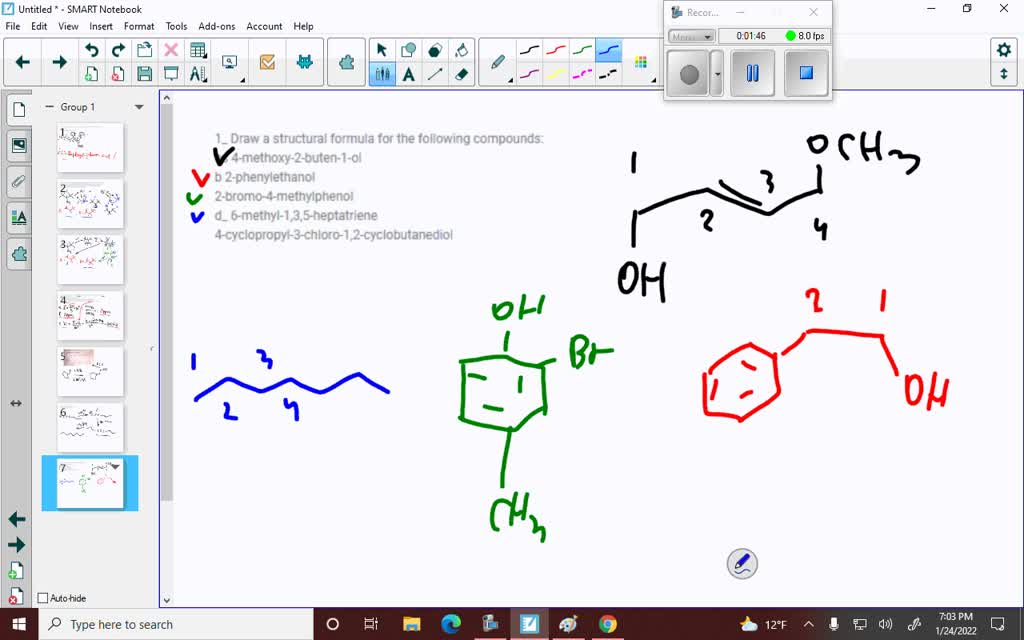 SOLVED: Q4. Draw a structural formula for each compound. (10 points) 3,5-Dinotrotoluene m ...