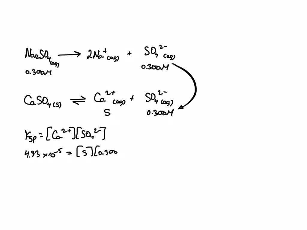 SOLVED: Calculate the solubility (in g/L) of CaSO4(s) in 0.450 M Na2SO4 ...