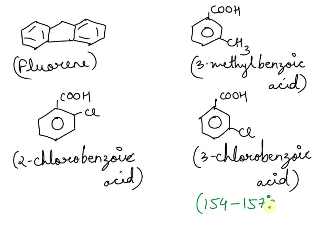 SOLVED: A mixture containing fluorene and one of the substituted ...