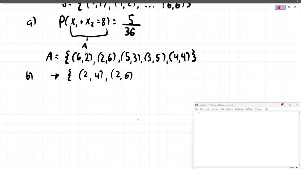 SOLVED: A fair six-sided die is rolled twice. What is the probability of rolling a sum of 8 ...
