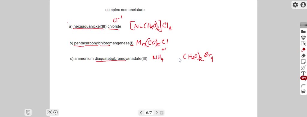 SOLVED: Write the formula for each complex ion or coordination compound ...