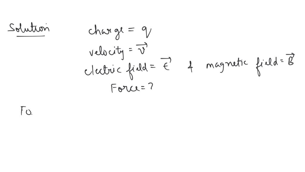 SOLVED: A particle having charge q moves with a velocity v ? through a region in which both an ...