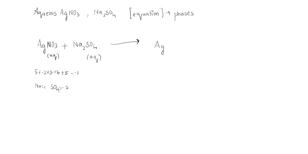 SOLVED: Aqueous solutions of silver nitrate and sodium sulfate are ...