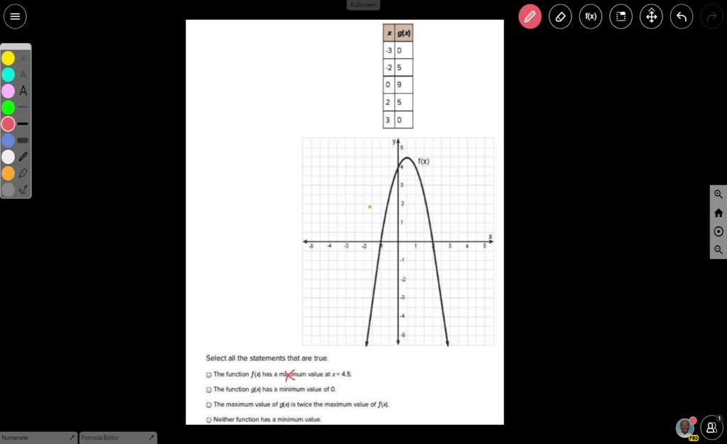 SOLVED: "Plz help me with this The function gx) is continuous quadratic function defined for all ...