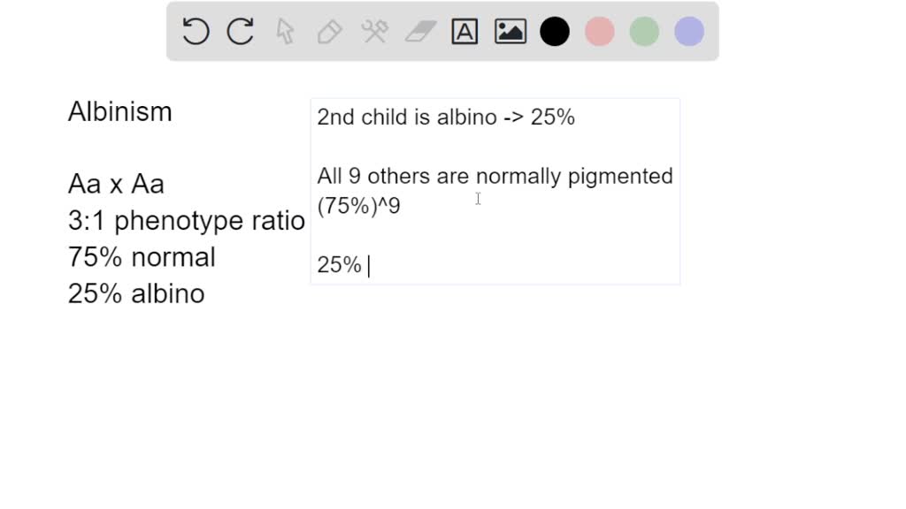 SOLVED: Albinism is a recessive trait. If two carriers for albinism ...