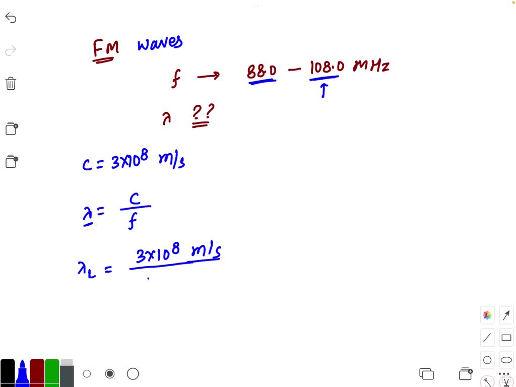 SOLVED: FM radio waves have frequencies between 88.0 and 108.0 MHz ...