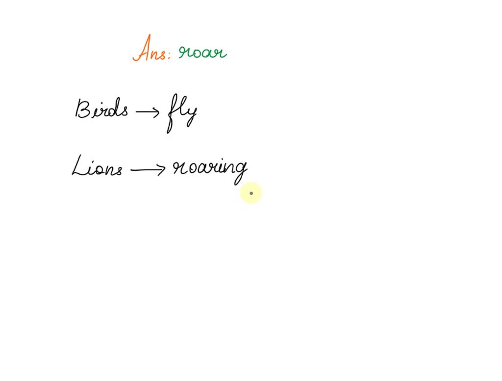 SOLVED: bird is to fly, lion is to SOLVED: bird is to fly, lion is to