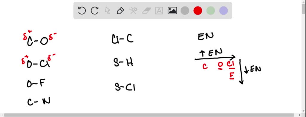 SOLVED: Indicate the direction of polarity of each of the covalent ...
