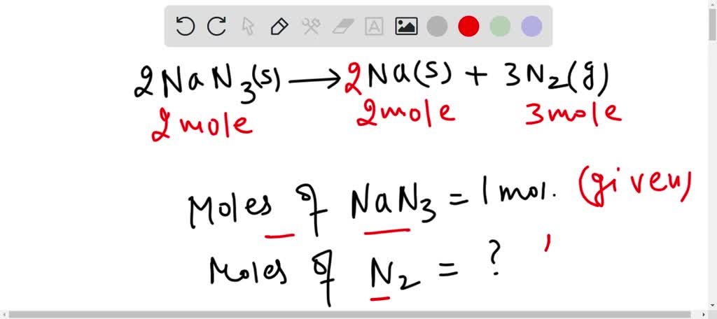 SOLVED: Considerithe rezction for tie decomposition of sodium azide ...