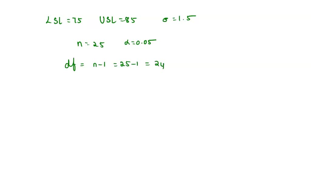 SOLVED: 8.22. A normally distributed process has specifications of LSL = 75 and USL = 85 on the ...