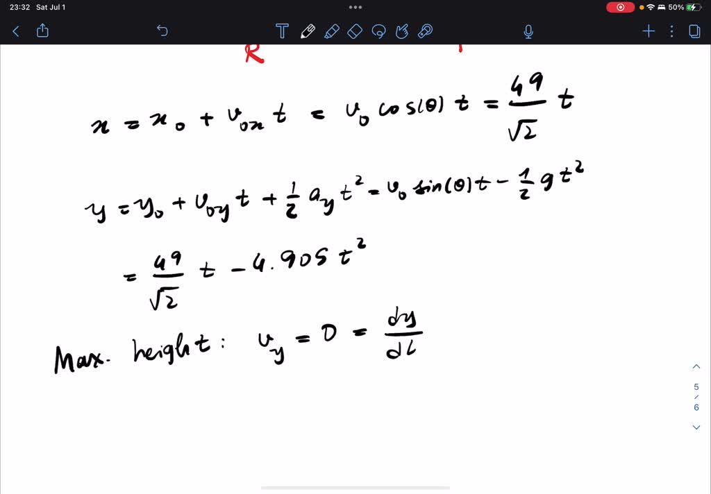 SOLVED: A projectile is fired with initial speed v0 m / s from a height of h meters at an angle ...