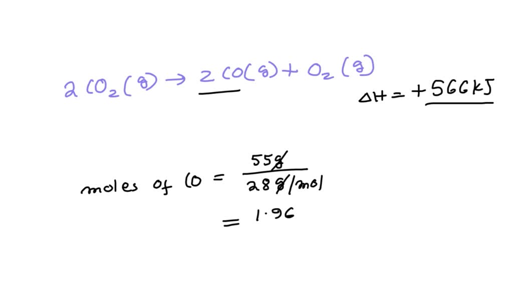 SOLVED: The heat of reaction for the reaction C(s) + O2(g) -> CO2(g) is -393.5 kJ/mol when run ...