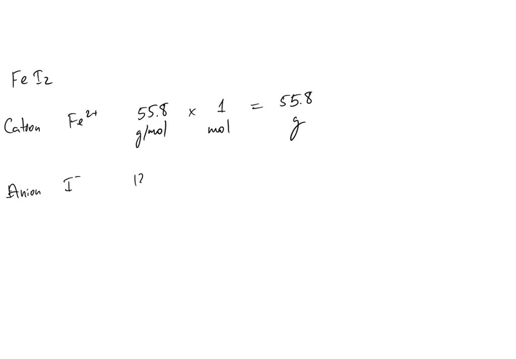 SOLVED: Complete the table below for calculating the molar mass of the ionic compound iron(I ...
