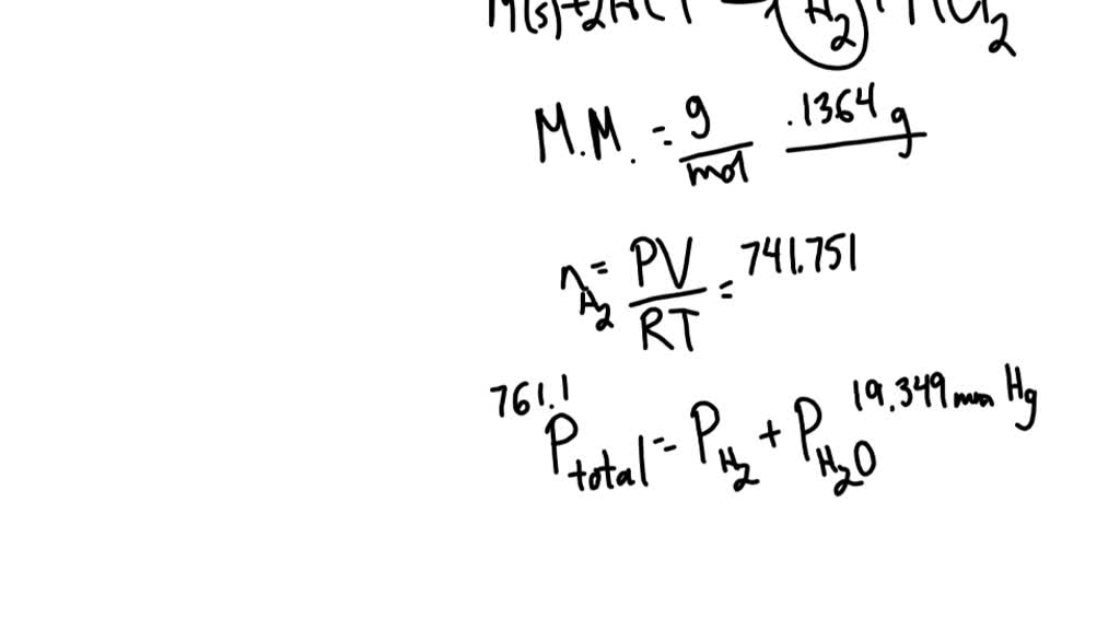 SOLVED: An unknown elemental metal was reacted with hydrochloric acid ...