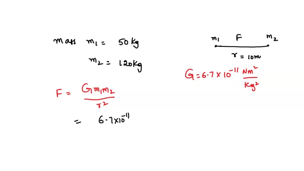 SOLVED: Calculate the force of gravitation between two objects of mass ...