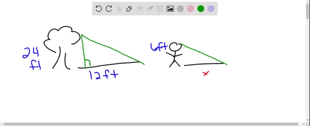 A tree 24 feet tall casts a shadow 12 feet long. Brad is 6 feet tall ...