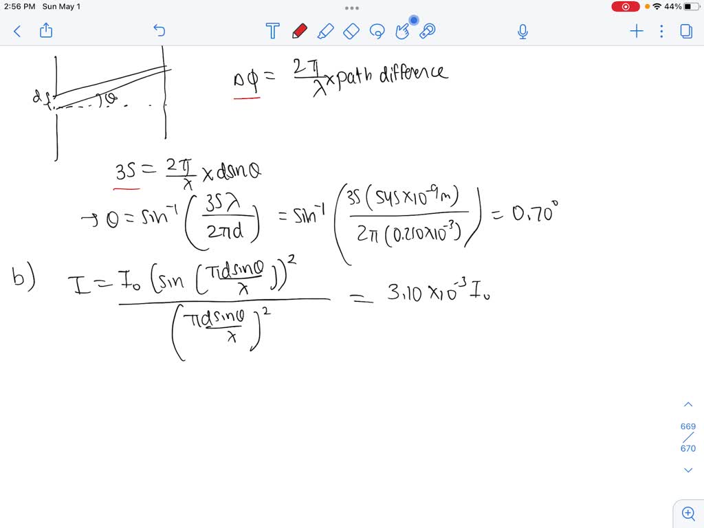 SOLVED: (a) The intensity at the center of a single-slit diffraction pattern is To. What is the ...