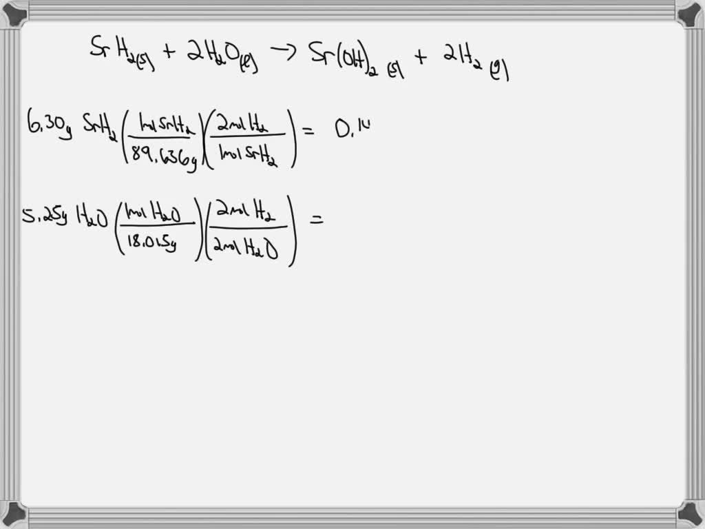 SOLVED: Metal hydrides react with water to form hydrogen gas and metal ...