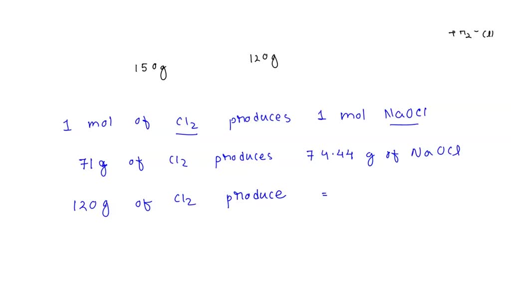 SOLVED: Sodium hypochlorite, the primary component in commercial bleach, is prepared by bubbling ...
