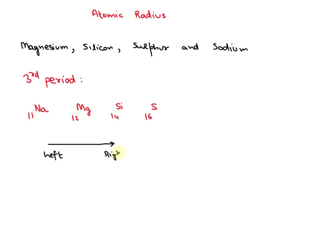 SOLVED: Which has the largest atomic radius: magnesium (Mg), silicon (Si), sulfur (S), or sodium ...
