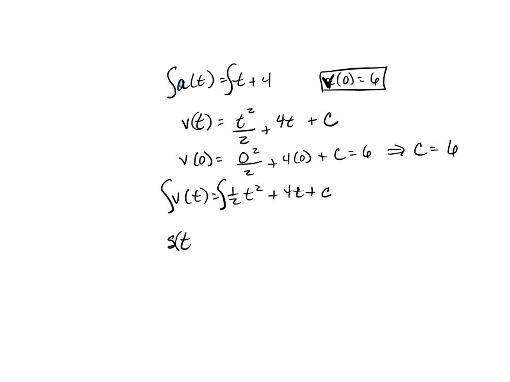 SOLVED: Suppose that the position of a particle is given by sft7t6t9. a) Find the velocity ...