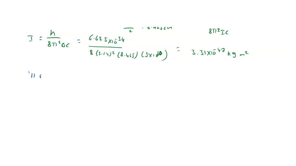 Solved The Wavenumber Of The J 1 ↠0 Rotational Transition Of