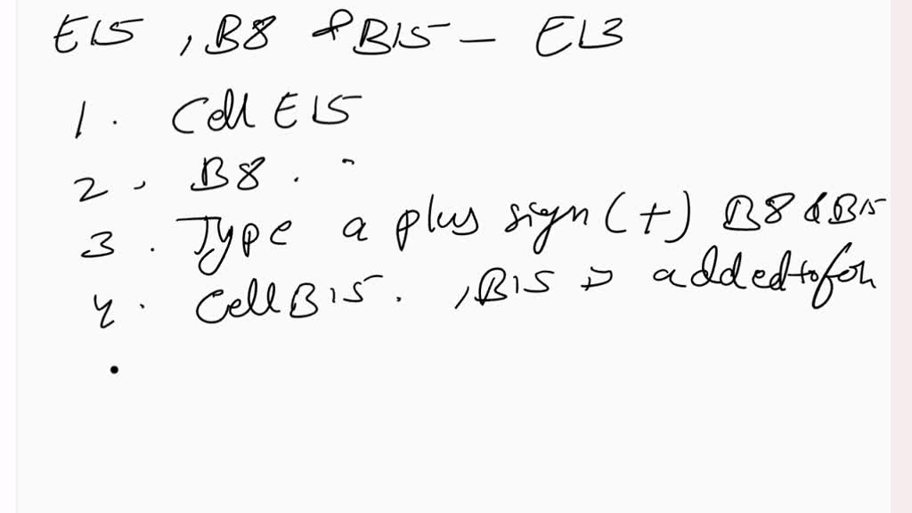SOLVED: On the Cash worksheet, in cell B20, enter a formula to add the values in cells B9 ...