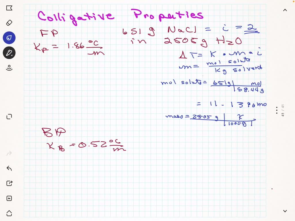Solved Solve The Following Problem Calculate The Freezing And Boiling