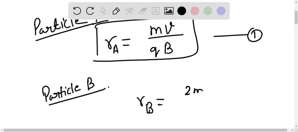 SOLVED: Partlce A of mass m and charge +q moves with uniform circular speed v in magnetic field ...